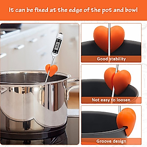 Windspeed Thermometer Pot Clip Holder(No Thermometer Include), 2Pcs Candy Thermometer Pot Clip Holder for Digital Thermometer Holder for Candle Soap Jam Candy Milk Chocolate Cooking