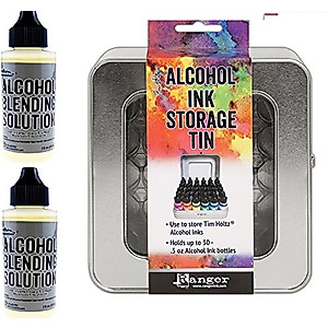 Ranger Tim Holtz Alcohol Ink Storage Tin and Two Alcohol Blending Solutions