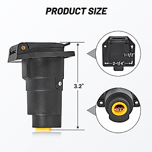 MECMO 7-Pin RV Blade Trailer Wiring Harness Connector, Truck Vehicle Side Female End 7 Way Trailer Plug Socket Splice-in Replacement 7 Prong Heavy Duty for Trailer Tow Hitch RV Truck Pickup, 6-24V