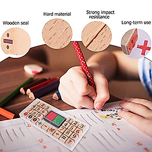 STOBOK Wood Toys 3 Sets Wood kidcraft playset playset DIY Stamp Wooden for Card Making Planner Stamp Bamboo Number Signet Number Stamper self Made Teaching Supplies Kids Stamps