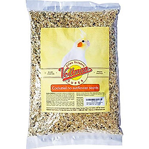 Volkman Avian Science Super Cockatiel No Sunflower Bird Food Daily Diet for Lovebirds Green Cheeked Conures Sun Conures, One 8lb Bag