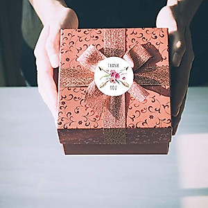 Berst 1inch Thank You Stickers/Adhensive Kraft Paper/Envelope,Packages,Gift,Letter,Bottle,Present for Sealing or Decoration/Father's Day/Mother's Day(500pcs/Roll) (Thank You-6)