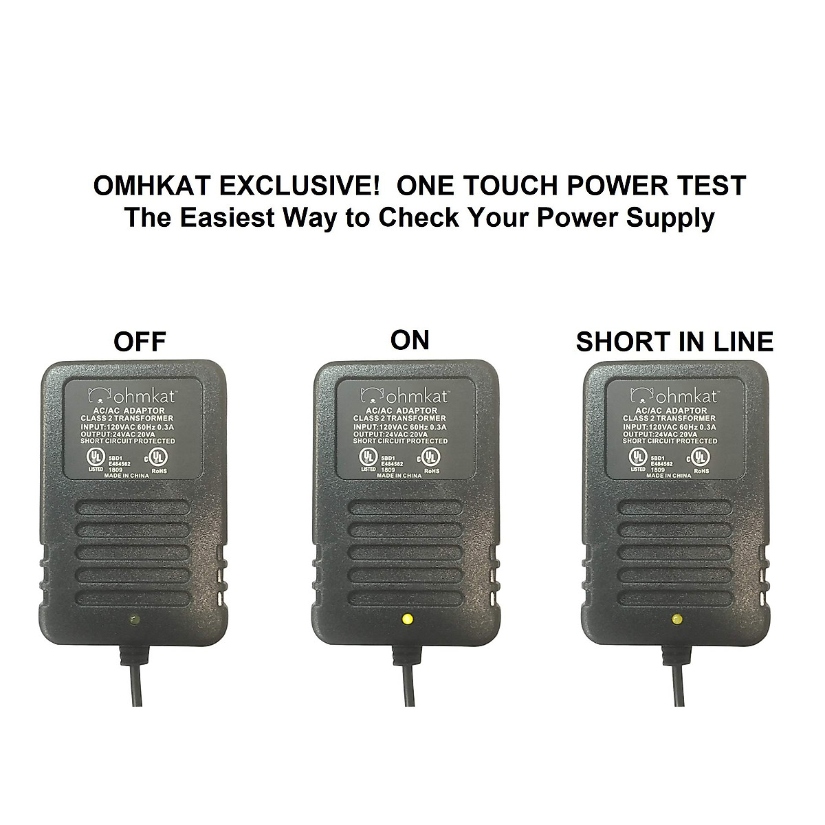OhmKat Professional Grade Short Protected 24 Volt Power Supply - Compatible with Nest, Ecobee, Honeywell, Smart WiFi Thermostats and Smart Sprinkler Controllers