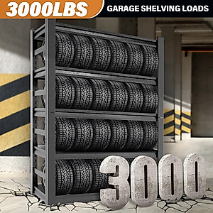 78" H|All-Metal Garage Shelving Unit and Storage-Easy Assembly Shelves 5-Tier Storage Rack|Heavy-Duty Adjustable Shelf|Steel Waterproof Rust-Resistant Shelves for Warehouse,Basement,Storeroom,Black