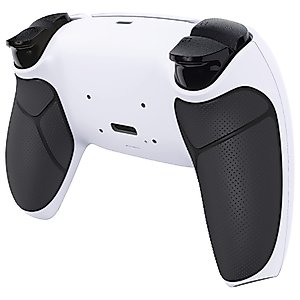 Black White Performance Rubberized Grip Redesigned Back Shell for PS5 Controller eXtremerate Rise & RISE4 Remap Kit - Controller & Rise Remap Board NOT Included