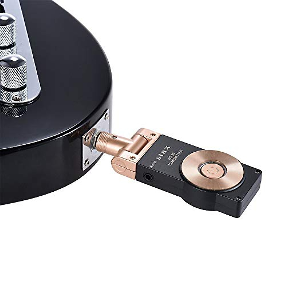 Stax Guitar Wireless System Transmitter and Receiver, Electric Guitar Accessories with 2.4GHZ, Built-in Rechargeable Wireless Guitar System for Electric Guitar Bass Gold