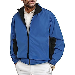 JMIERR Mens Lightweight Rain Jacket Casual Long Sleeve Active Windbreaker Golf Coats, US 46(XL) A Sky Blue