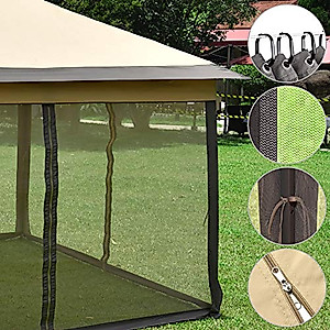 Yescom All-in-1 11x11ft Pop-Up Gazebo Tent with Mesh Sidewall Carry Bag Sunshading Shelter for Outdoor Yard Garden Patio