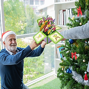 Roses Pop Up Cards Paper Flower Bouquet Card Box 3D Popup Flower Greeting Cards with Note Card and Envelope Fathers Day Card Birthday Cards for Women Wife Mother Birthday Gift Cards Thank You Cards