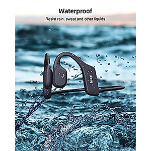 iFory Bone Conduction Headphones, Open Ear Bluetooth 5.2 Sports Headset Built with mic, 10h+ Hours Playtime Waterproof Sweat Resistant Wireless Earphones for Workouts, Running