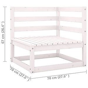 6 Piece Patio Lounge Set with Cushions,Patio Sofa,Outdoor Daybed,Outdoor Couch,Outdoor Furniture Sets,Outdoor Patio Chairs,Patio Conversation Sets,Patio Furniture Set,for Lawn, White Solid Pinewood