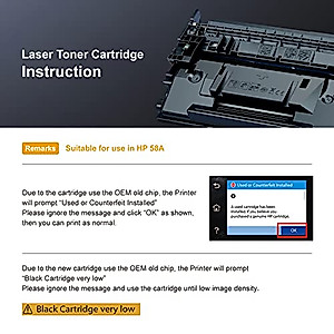 CF258A 58A Toner Cartridge with CHIP Remanufactured Toner Cartridge Replacement for HP 58A CF258A for Laserjet Pro M428fdw, M404n, M404dn, M428fdn (2 Black)