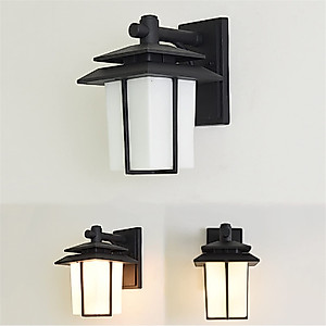 Quality wall lamps LED Outdoor Wall Light, Black with Transparent Water Glass, Photocell Sensor, 580 Lumens, Dusk to Dawn Light Sensor, Anti-Rust, Garden, Courtyard, Home, Decorative Lights, Residenti