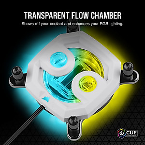 CORSAIR Hydro X Series XC7 RGB PRO CPU Water Block for Intel LGA 1700, 1200, 115X and AMD Socket AM4 (Copper Cold Plate, 110 MicroCooling Fins, 5V ARGB Motherboard Adapter Cable Included) White