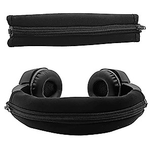 PChero Replacement Headphone Headband Cushion Pad Cover with Zipper, Head Band Protector Compatible with ATH M50, M40X, M40, G PRO X, HS50, HS60, HS70 Over Ear Headset (Black)