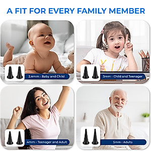 SereneLife Fiber Optic Otoscope/Auriscope | Home Ear Inspection Tool DIY, 3X Magnification, Bright LED, Includes Reusable Ear Tips, Travel Case, Battery Operated | For All Ages & Pets