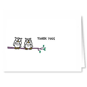 18 Assorted Thank You Note Cards - Blank Assorted Thank You Notes - Boxed Set Cute Animals Note Cards