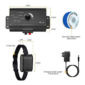 HEXIEDEN Electric Dog Fence,In-ground/Aboveground Pet Containment System,with 984 Feet Wire and 1 Waterproof Collar,Covers up to 1.2 Acre,for 1 2 3 Dogs,for3dogs