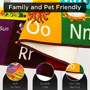 MOMOTOYS Alphabet Rug, 78" x 60" Educational & Imaginative Play Mat for Toddlers 2-4 Years, Soft Non-Slip Nursery Rugs & Playroom Floor Mat, Perfect for Classroom Decor