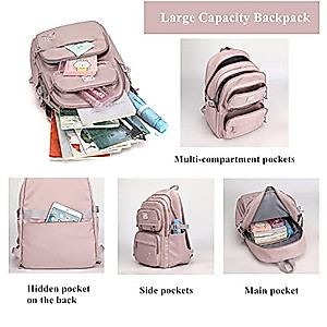 Armbq Girls Backpack Large-Capacity Middle Elementary School Casual Bookbag Kids Outdoor Travel bag Solid Color Daypack for Teens
