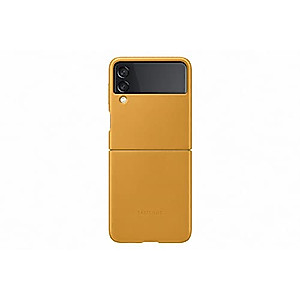 SAMSUNG Galaxy Z Flip3 Leather Cover - Official Case - Mustard