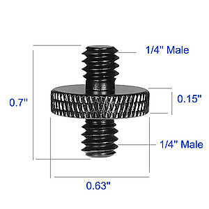 6 Pack 1/4" Male to 1/4" Male Camera Mount Screw Tripod Mount Screw Tripod Screw Camera Screw,Precision Made.