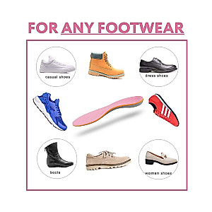 iFitna High Arch Support Orthotic Shoe Inserts for Women Full Length Pink Relief Flat Feet,Plantar Fasciitis Max Cushion Insoles