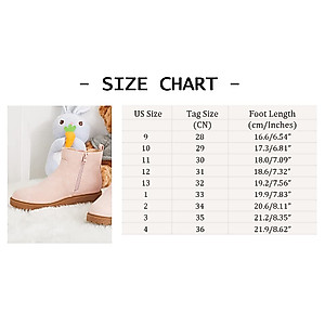 Coutgo Girls Kids Lug Sole Ankle Boots Side Zip Chunky Low Heel Slip On Winter Casual Chelsea Booties Shoes