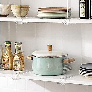 HBlife 6 Pack Clear Shelf Dividers, 12 Inches Tall Vertical Purse Organizer for Closet Perfect for Sweater, Shirts, Handbags in Bedroom and Kitchen, Adjustable Acrylic Bookshelf for Organization