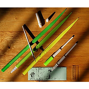 BUOP 24-Count [12+12] Bouquet of Daffodil Assorted Color Flower Pen; Novelty Design Flower Arrangement Style Extra Fine Gel Pens of Grass and Daffodil