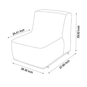 Inflatable Patio Outdoor Furniture Sectional Sofa All-Weather Washable Armless Patio Chair for Balcony, Backyard, Garden (Yellow)