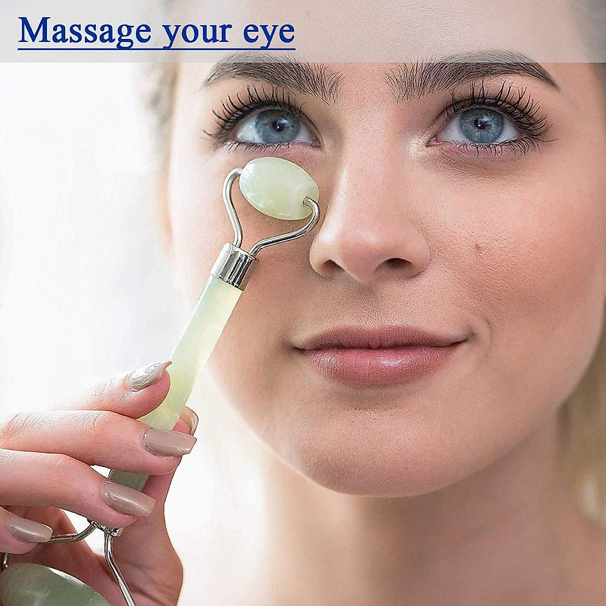 GOTDYA Jade Roller for Face,100% Natural Jade Face Roller Anti Aging Jade Stone Face Massage Roller, Jade Facial Roller Massager for Woman Face & Eye Massage