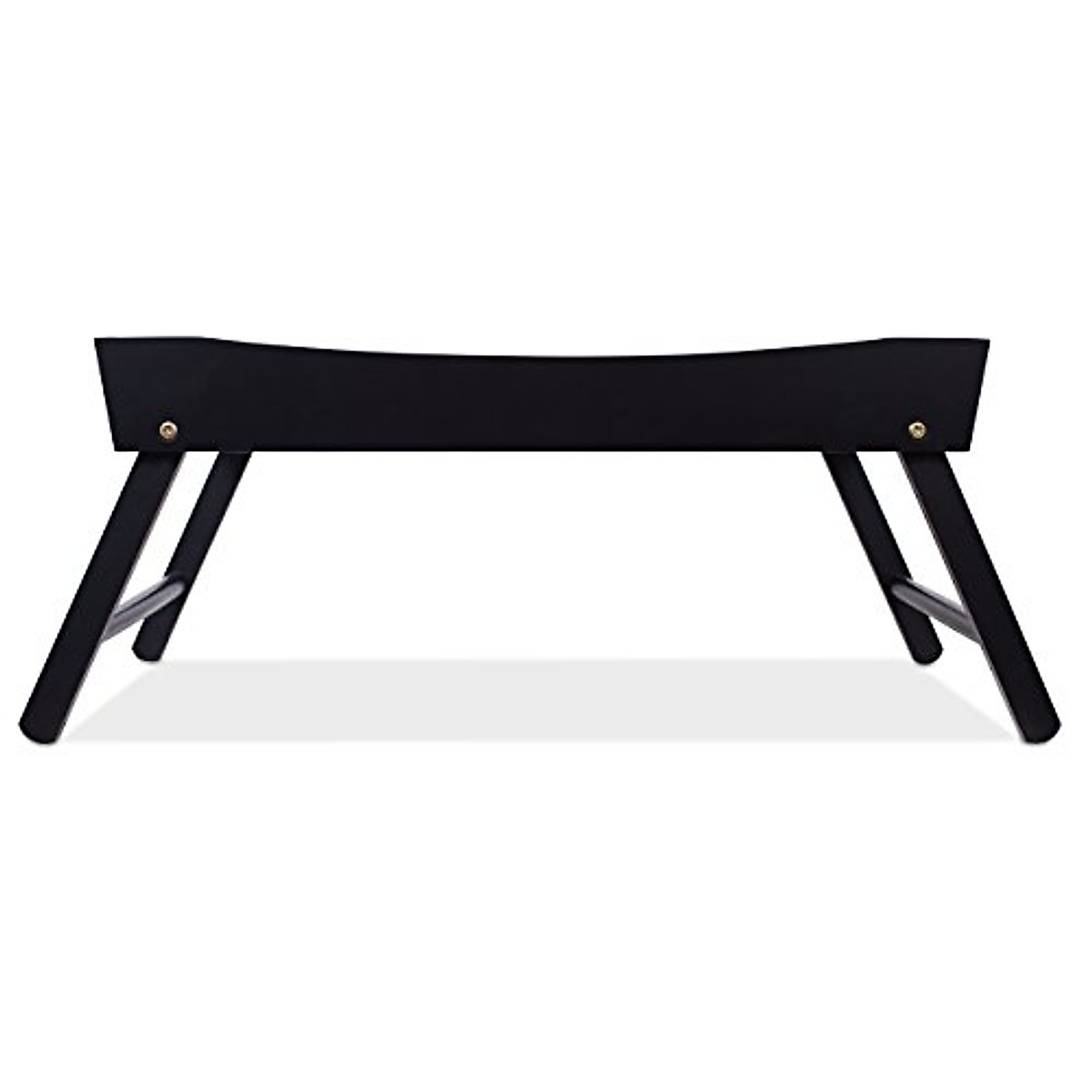 BIRDROCK HOME Wood Bed Tray with Folding Legs - Work from Home - Wide Breakfast Serving Tray Lap Desk with Sides and Handles - Black