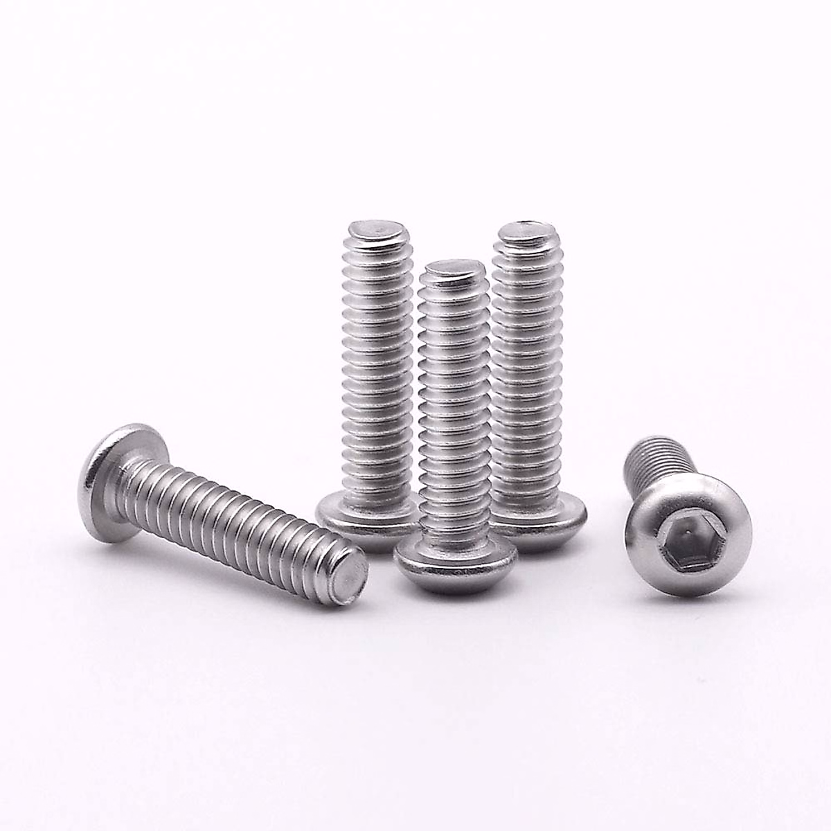 RoyceMart 1/4-20 x 1-1/2" (50 Pack) Hex Socket Button Head Cap Screws Bolts, Allen Socket Drive, 304 Stainless Steel 18-8, Bright Finish, Full Machine UNC Threads