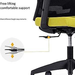 WYKDD Furniture Mid-Back Black Mesh Executive Swivel Ergonomic Office Chair with Back Angle Adjustment (Color : Black)