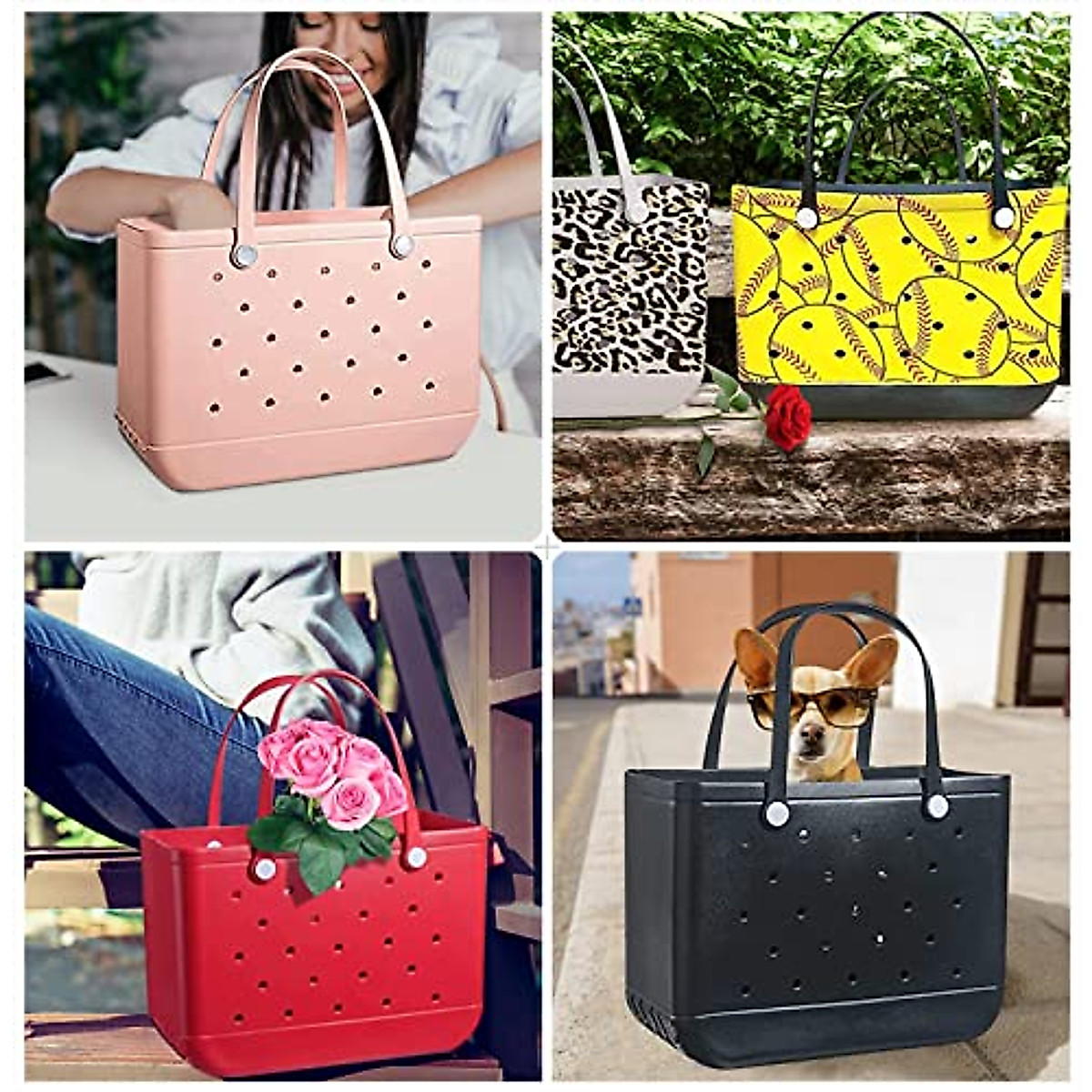 NOLION Large Tote Bag Waterproof Washable Rubber Beach Bags Sandproof Outdoor EVA Portable Travel Open for Sports Market X-Large