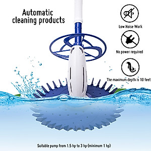YSMJ Upgraded Automatic Pool Cleaner Swimming Pool Vacuum Cleaner for Above Ground In-ground Pool Powerful Suction Pool Sweeper with 16 Hoses Low Noise Easy Assemble