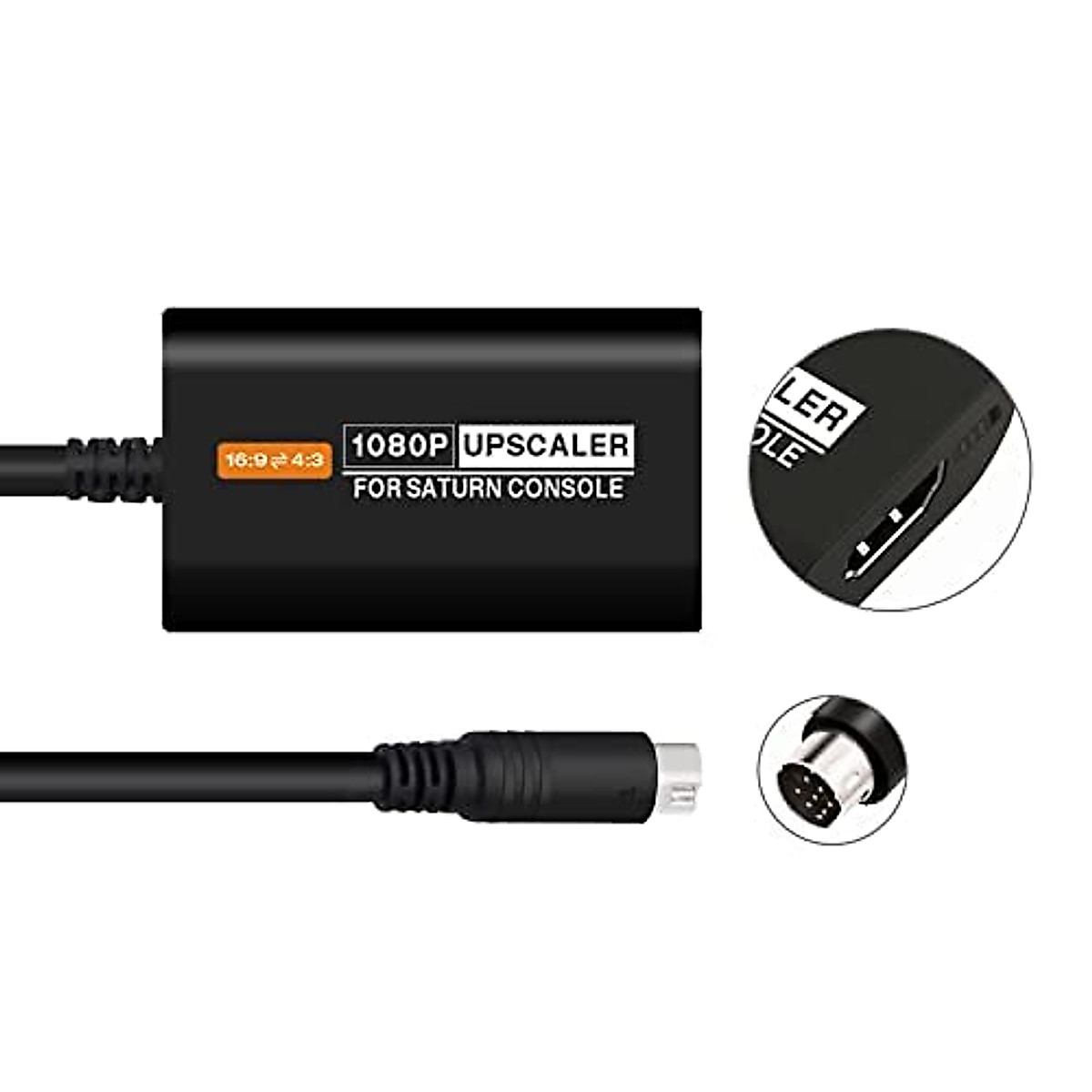 1080P Upscaler Adapter for All Saturn Console HDTV Converter Adapter S-Video Input 4:3/16:9 aspect ratio switching