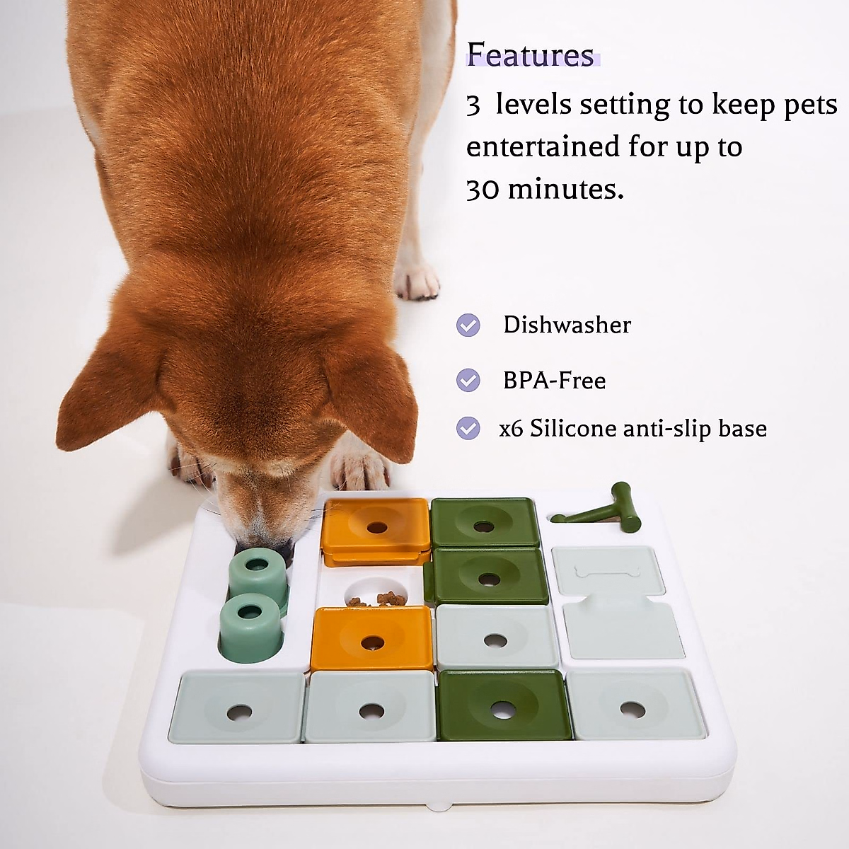 Barkwhiz Dog Puzzle Toy 3 Levels, Dog Interactive Toys, Mental stimulating for Boredom and Smart Dogs, Treat Puzzle for All Breeds Dog