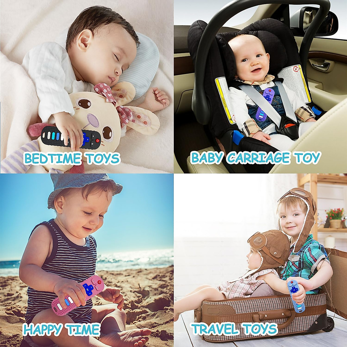 YAPROMO Baby Teething Toys,2 Pcs TV Remote Control Shape Teether Toys,Food Grade Silicine Chew Toy