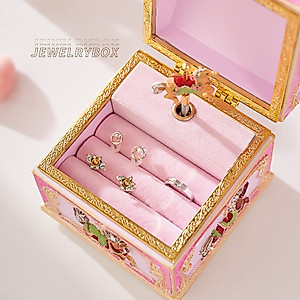 LOVE FOR YOU Gift Wrapped Music box Musical Carousel Horse Jewelry Box for Girls and Women Baby Kids Sister Niece Daughter Mom Granddaughter Grandma Birthday Presents Christmas Gifts