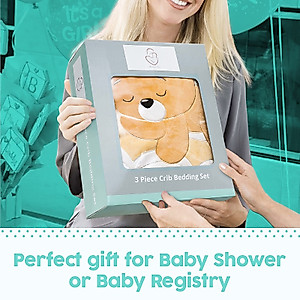 Mama Ana - Premium Quality 100% Cotton Crib Bedding Set for Baby Boys and Girls, 3-Piece Nursery Including Baby Comforter, Fitted Crib Sheet, and Adjustable Crib Skirt with Zipper