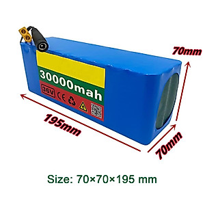 CSTAL 36V 30Ah 10S3P 500W Electric Bike Lithium Ion Battery Pack, with 42V 2A Charger + Discharge BMS, for 54.6V Electric Bicycle Scooter