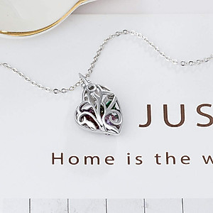 Lam Hub Fong Personalized Locket Necklace for Women with Birthstones Mothers Daughter Necklace for Mom Custom Promise Necklace for BFF Best Friends Friendship Necklace Gifts (Silver)