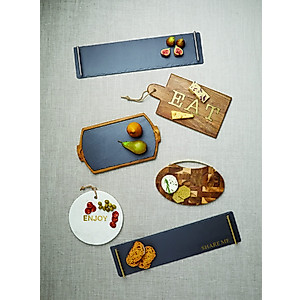 Artesa Tableware, Slate Serving Platter with Brushed Metal Handles, 60 x 15cm, with Gift Box