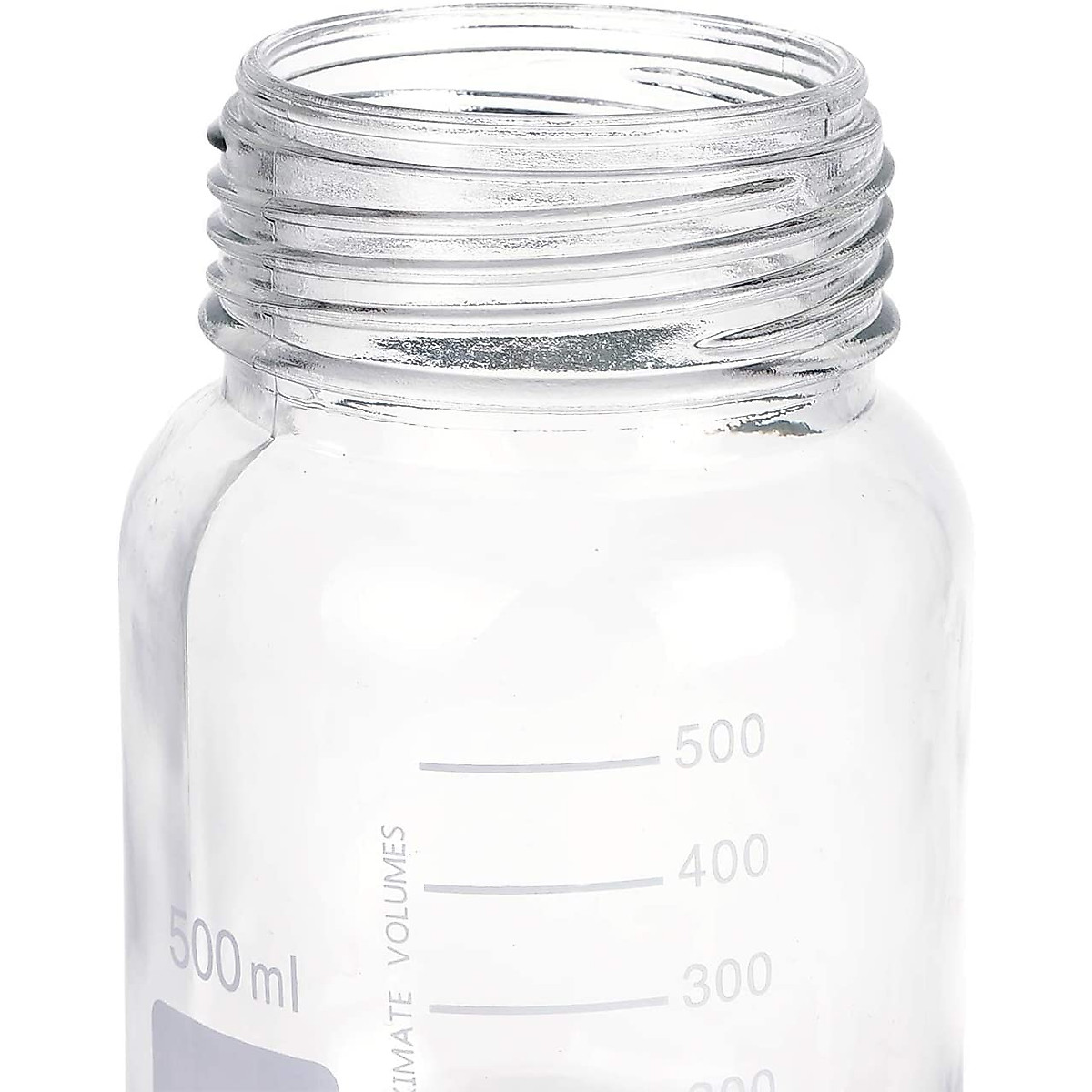 Basstein Lab Media Storage Reagent Wide Mouth Bottles Graduated GL80 Screw Cap Leakproof Multi-Purpose for Scientific | pack of 6 (Orange,500ml)