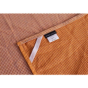 AMOUR INFINI Cotton Kitchen Towels - Set of 4 Highly Absorbent, Ultra Soft Waffle Weave Tea Towel with Hanging Loop - 20x28 Inch Quick Drying Dish Cloths for Cleaning (Orange)