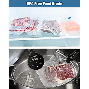 ZRFooCoo Sous Vide Bags, 20 PCS Vacuum Zipper Bags Reusable BPA Free Food Bags Set with Sealing Clips, 2 Size Mixed BPA Free Reusable Sous Vide Bags Keep Food Flash