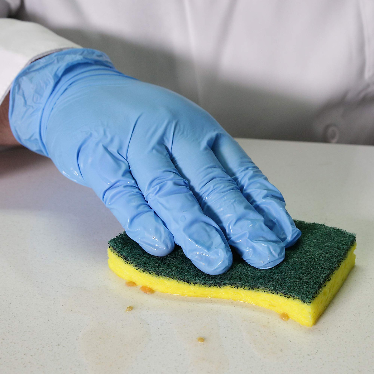 Ammex Blue Stretch Synthetic Vinyl Disposable Exam Gloves 3 Mil, Latex/Powder-Free Food-Safe, Non-Sterile, X-Large Box of 100