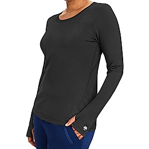 Healing Hands Comfortable Under Scrubs for Women Knits Women’s Medical Long Sleeve Scrub Tee 5051 Mackenzie Black XL